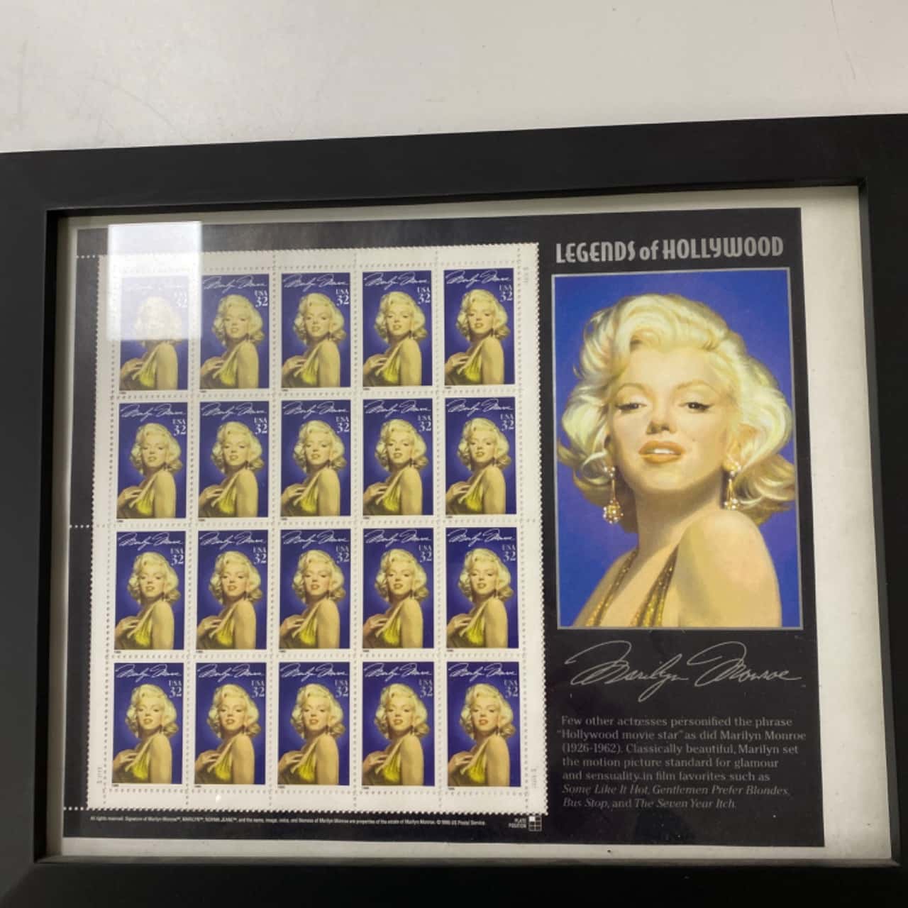 Marilyn Monroe stamp picture frame