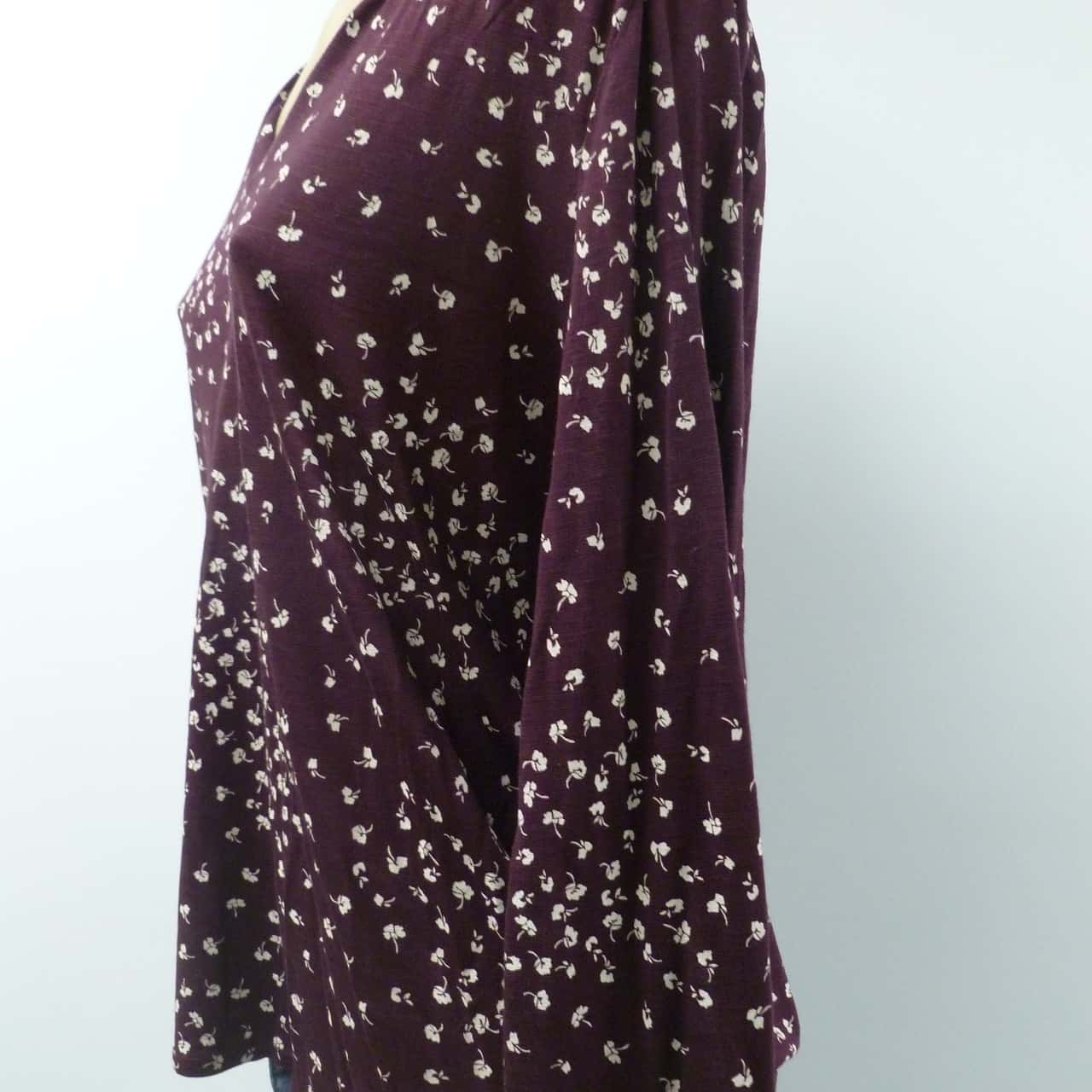 Witchery Women's Long Sleeve Top, Red and White Floral Design, Size S(s)