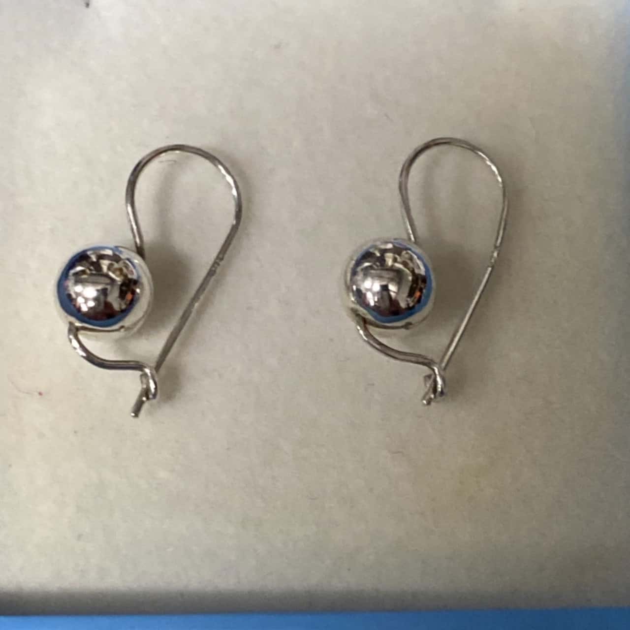 Sterling silver euro ball earrings (s)
