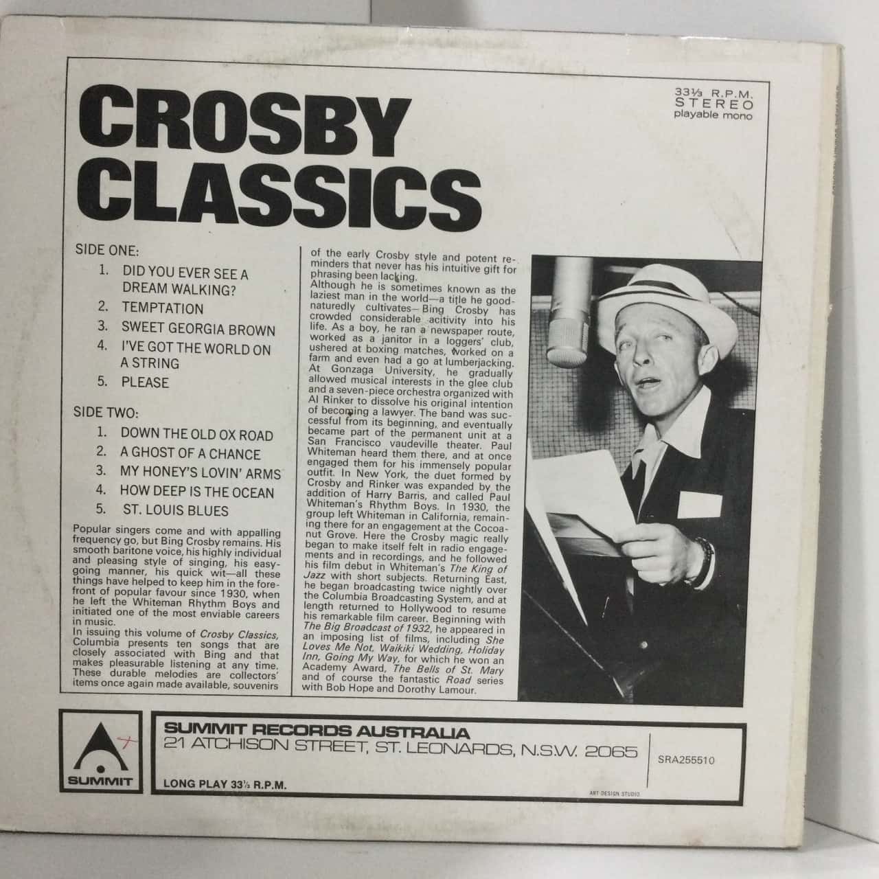 Crosby Classics by Bing Crosby Record