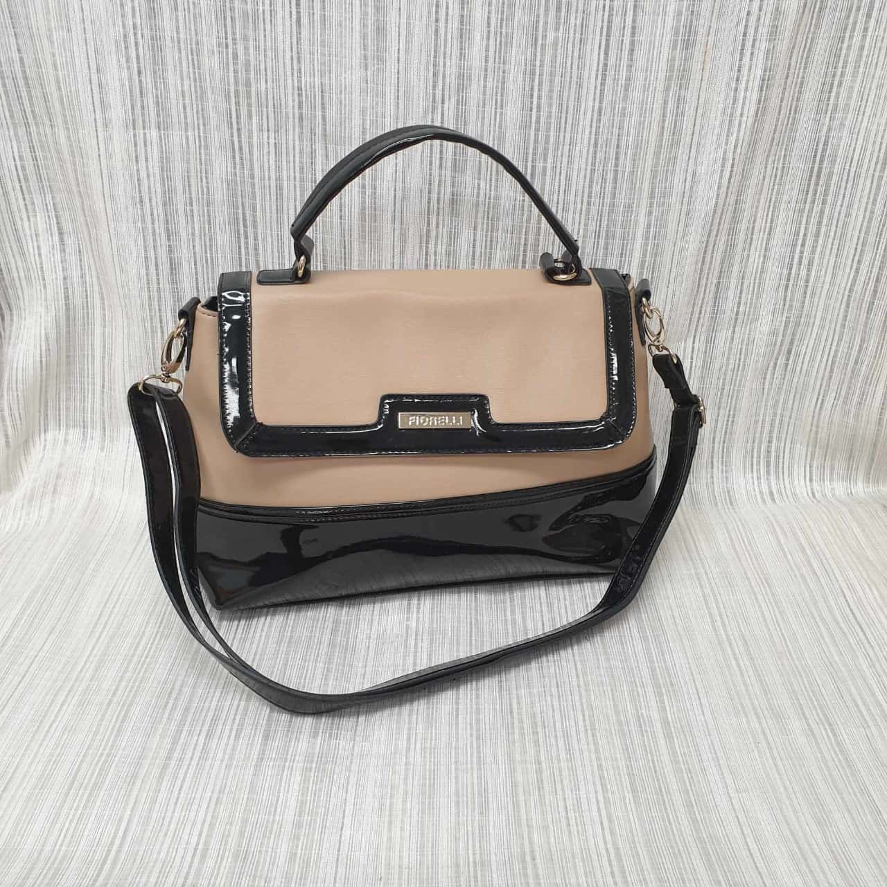 Fiorelli Gorgeous & Super Classy Black Patent & Tan Shoulder /Cross ...
