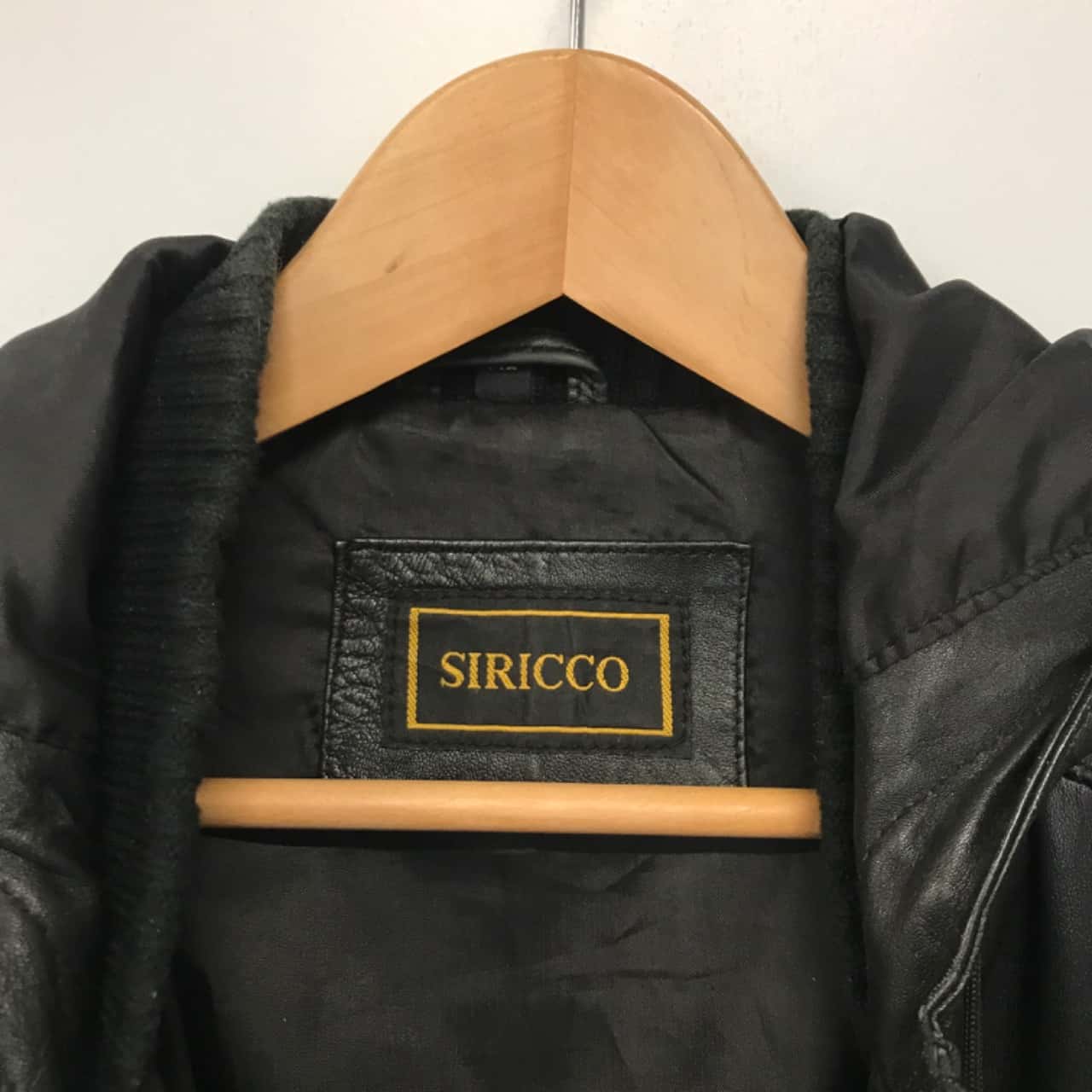 Siricco Mens Black Leather Jacket with Hood XL (s)