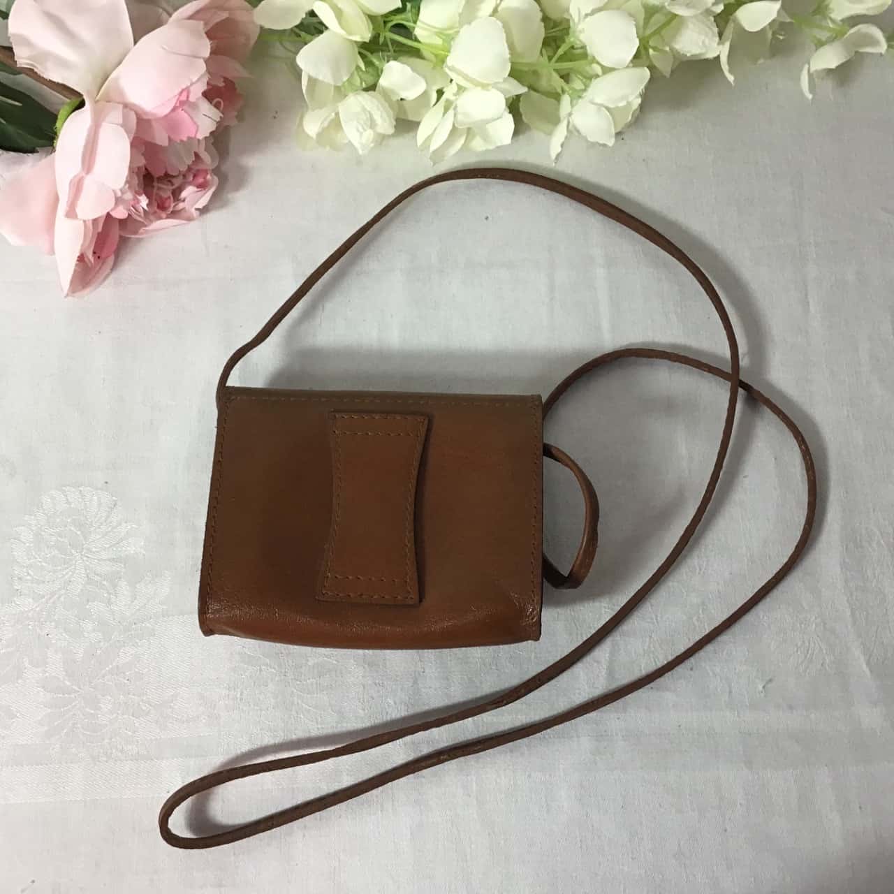 Annapelle Womens Tan Brown Small Genuine Buffalo Hide Leather Cross ...