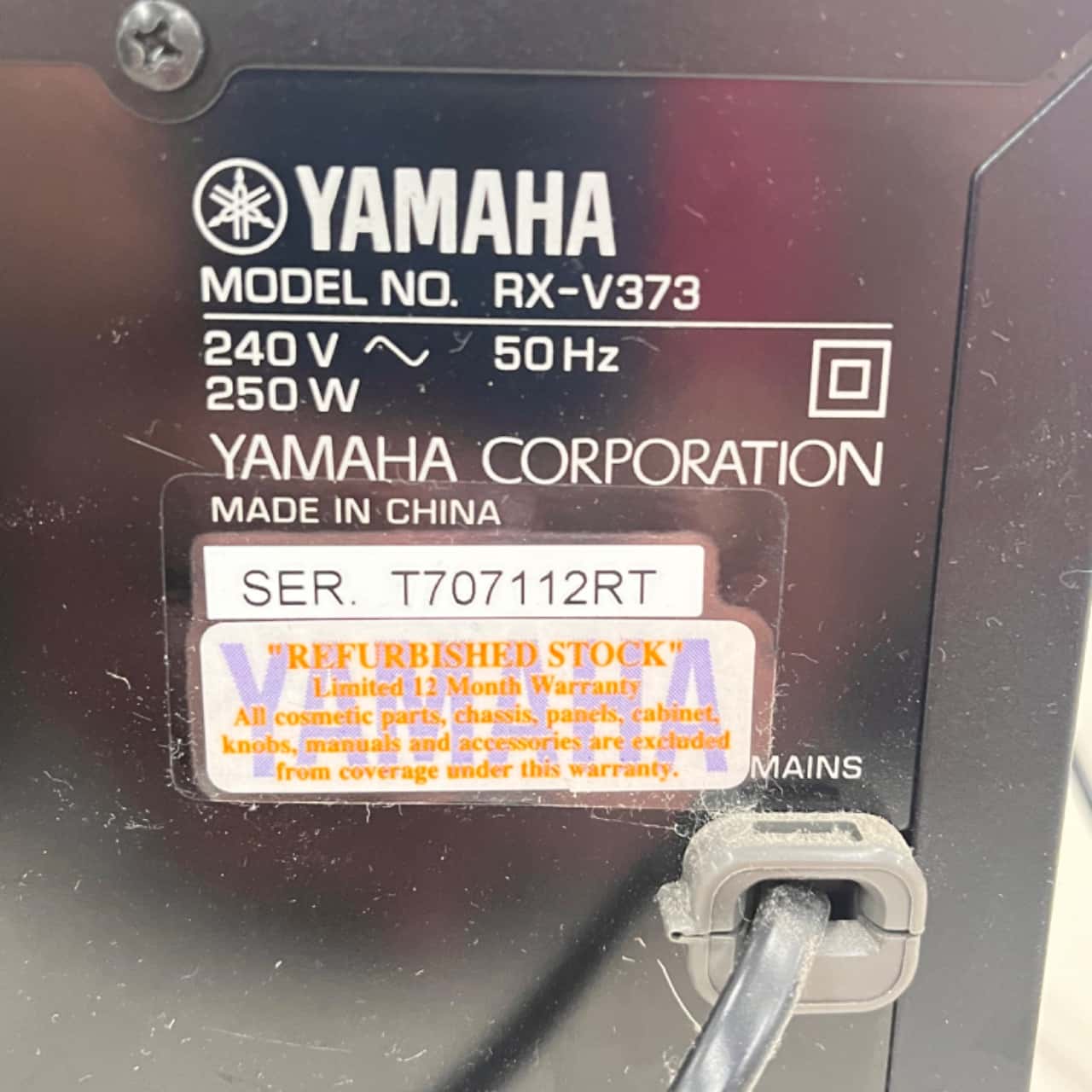 Yamaha Natural Sound 5.1 Channel AV Receiver RX-V373 Cinema DSP 250W No Remote