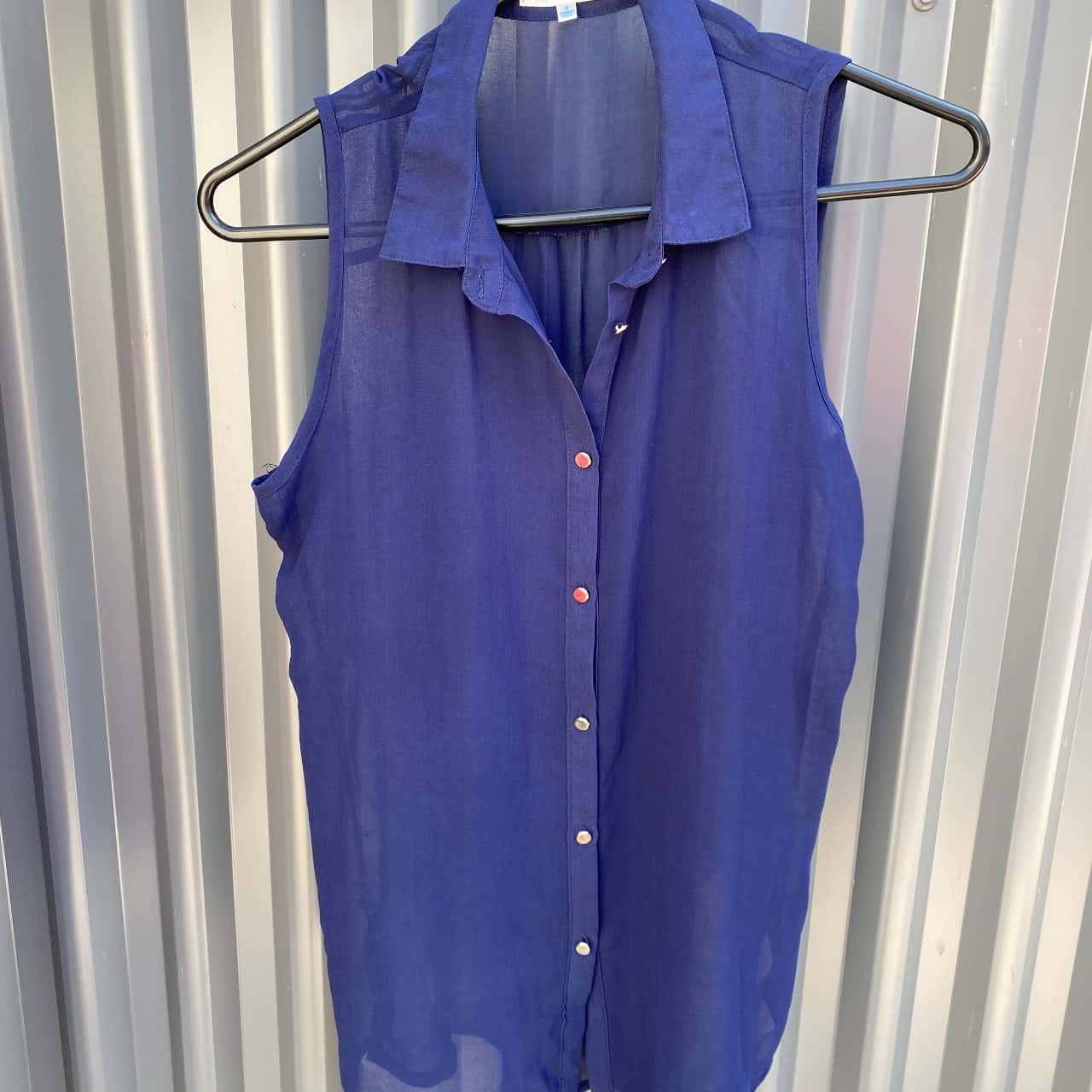 Valleygirl Womens Size 8 Sleeveless Navy Blue (s)