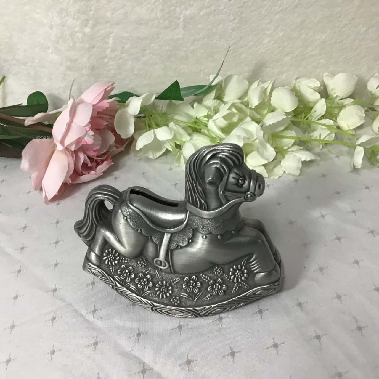 Pewter Plate Rocking Horse Money Box