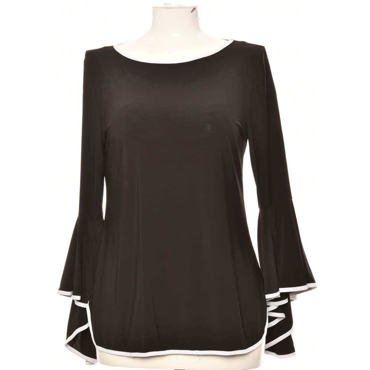 Coco Bianco Womens Size M Long-Sleeved Black Flared Sleeve Top(s)