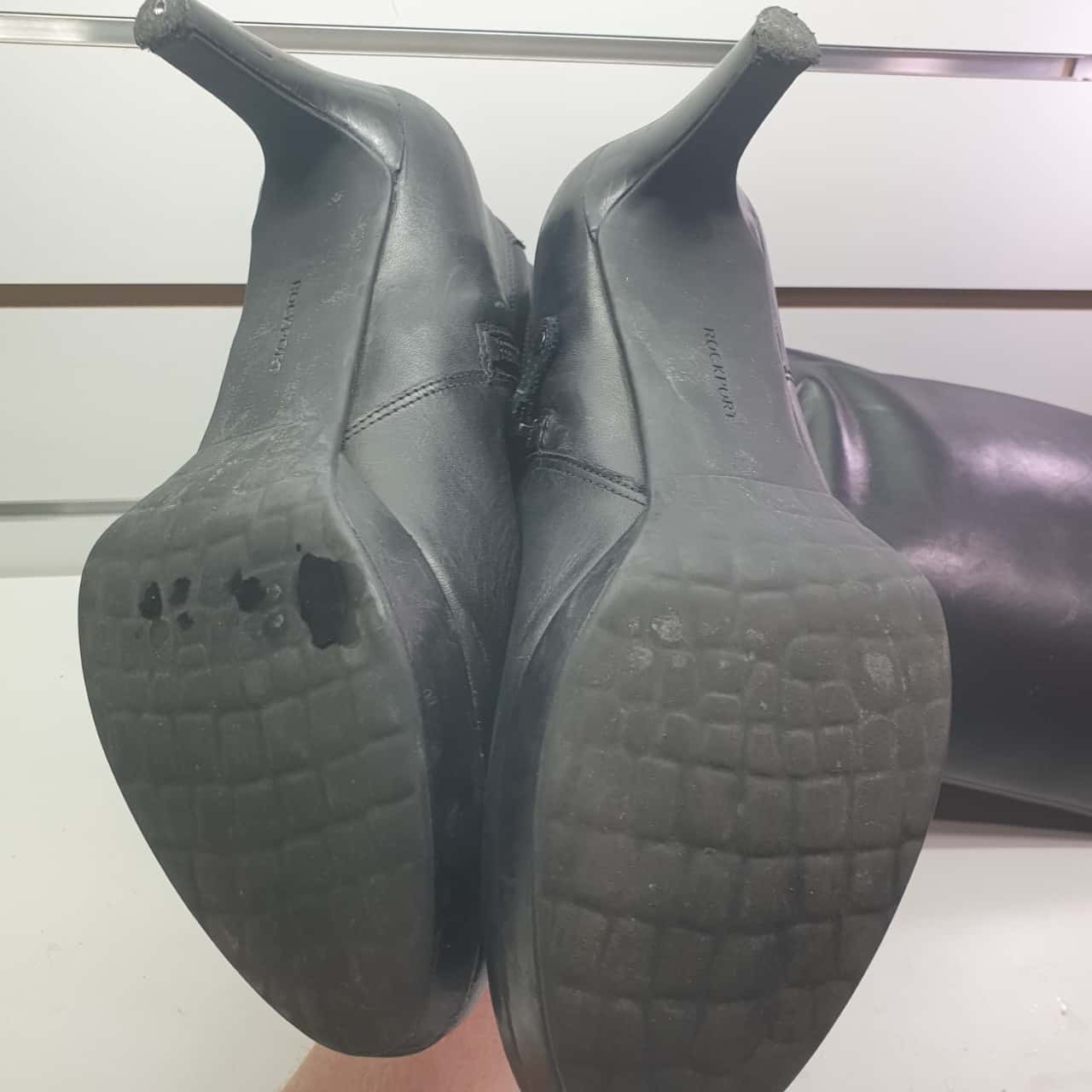 Rockmans Womens Size 7.5 Black Knee Riser high Heel Boots(s)