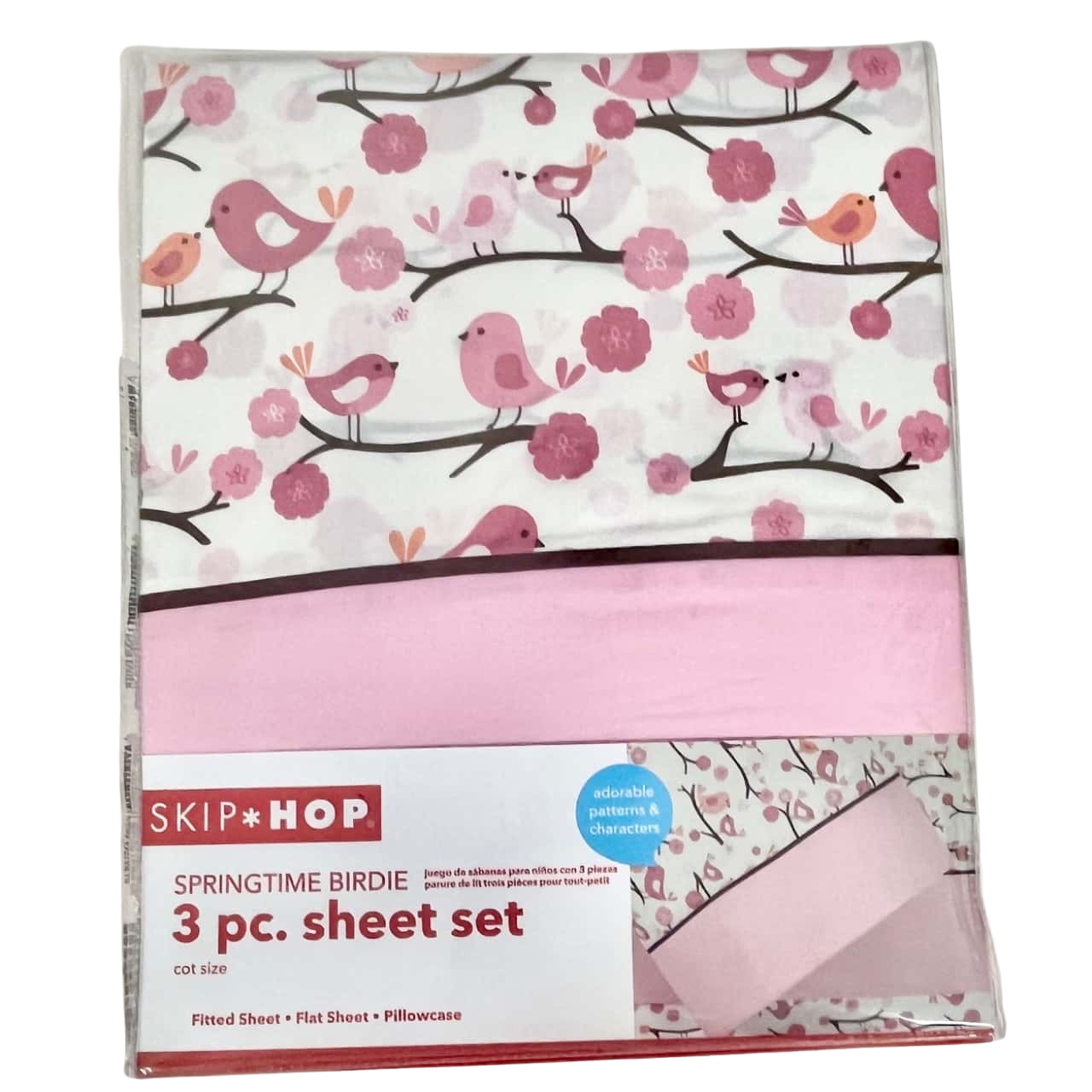 Skip Hop Springtime Birdie 3 Pce Cot Set 100% Cotton