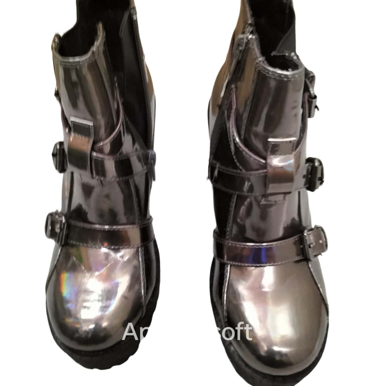 Boohoo Womens Metallic Brown Ankle Boots Size 37 (s)
