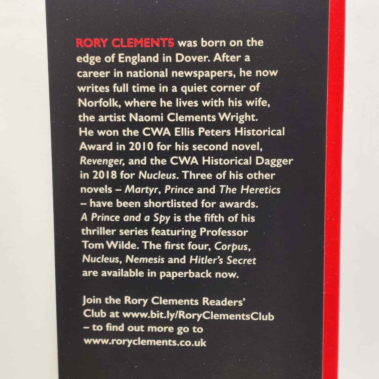 A Prince & A Spy By Rory Clements - Sunday Times Best Selling Author