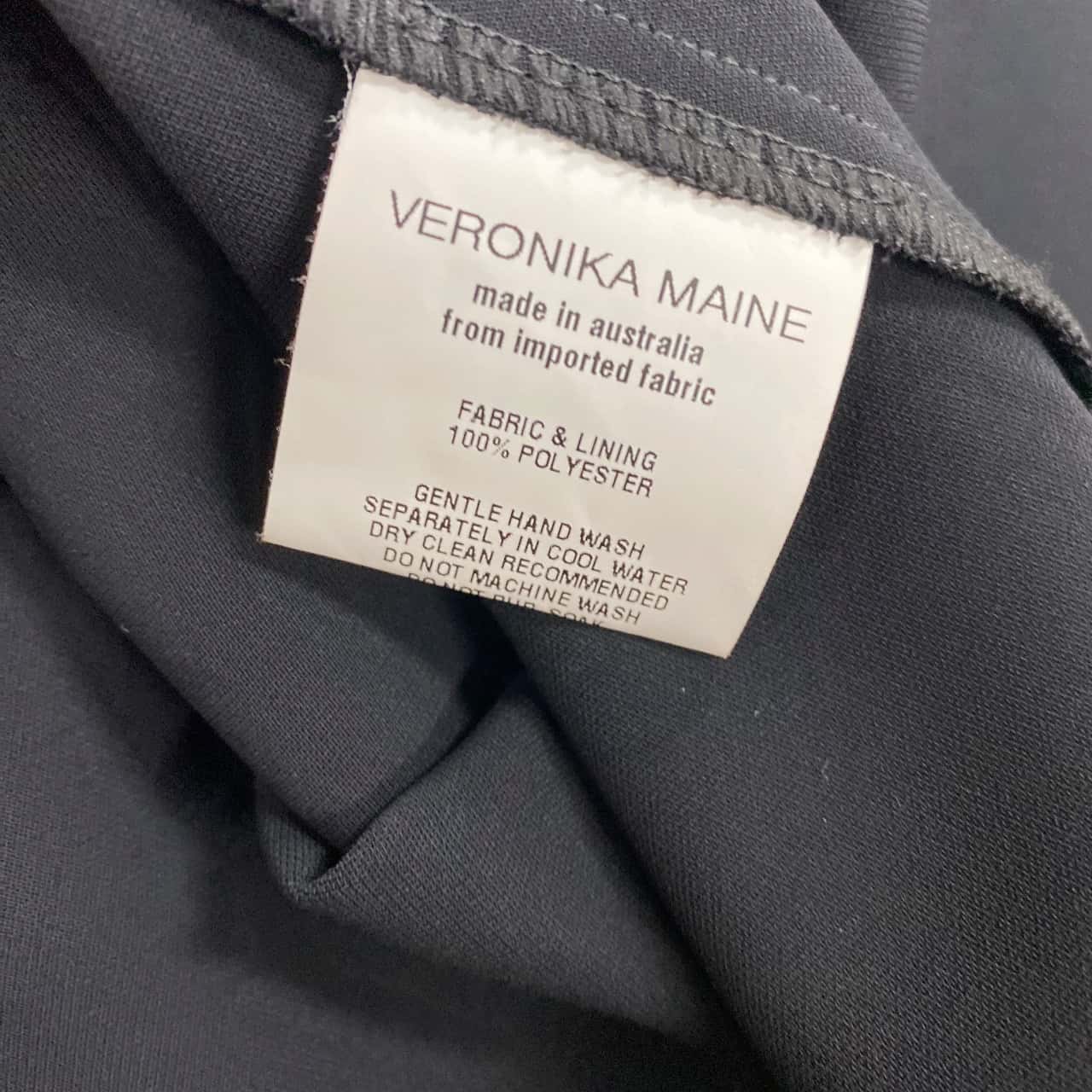 Veronika Maine Womens Size 10 Long Sleeve Wrap Midi Dress Black