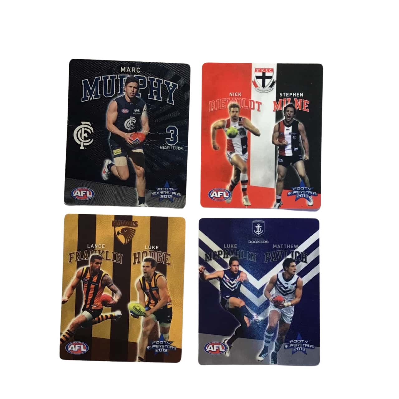 4 AFL Tazo Cards