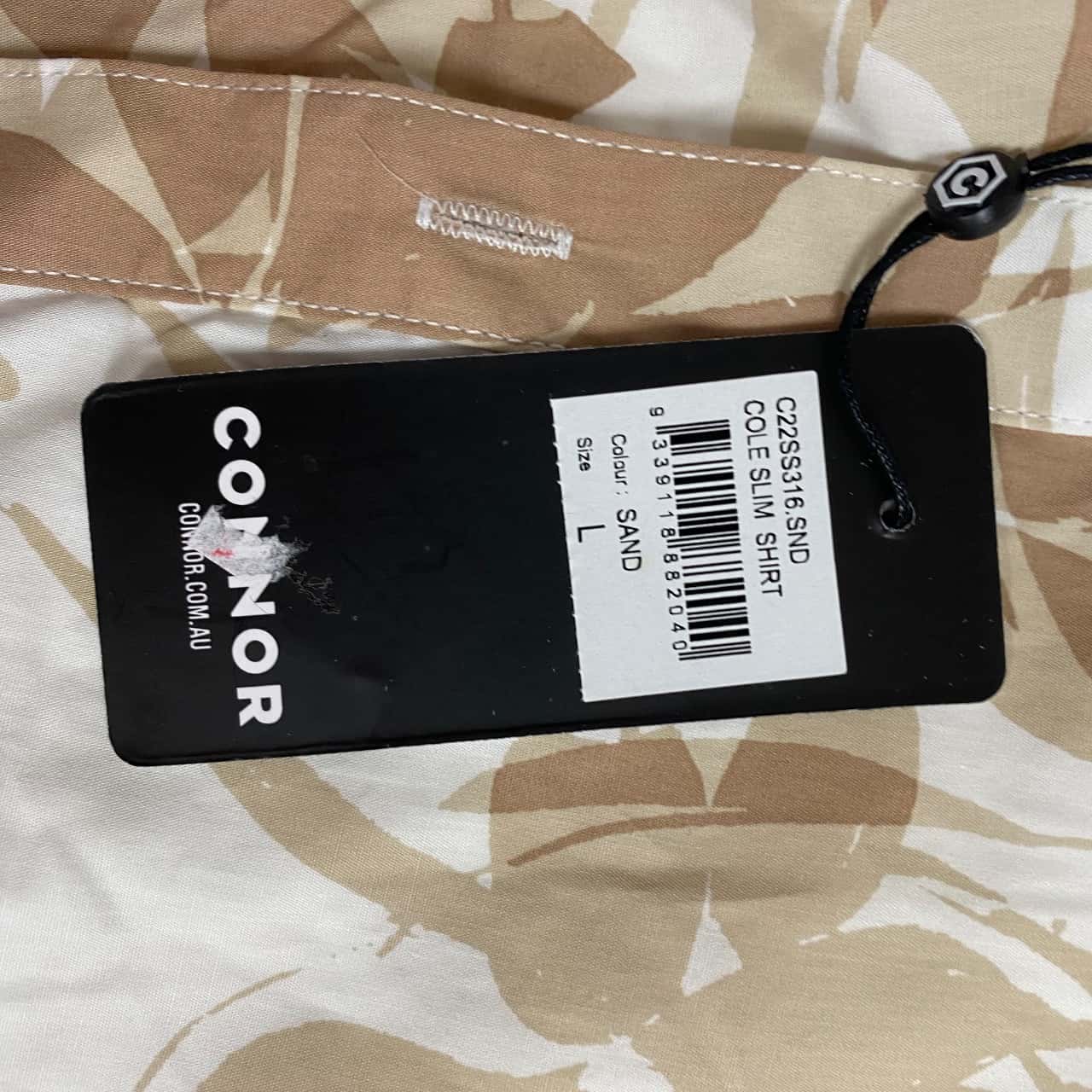 Connor Mens Size L Slim Fit Shirt Sand