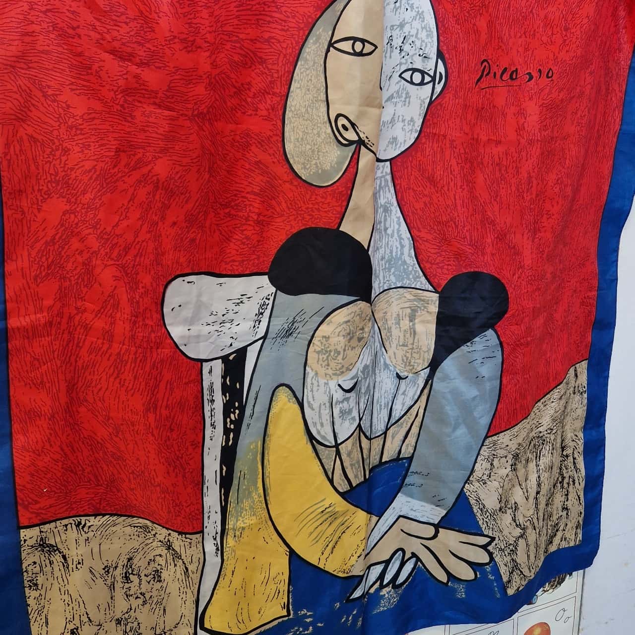 Womens Blue / Red Picasso print scarf / Box 2(s)