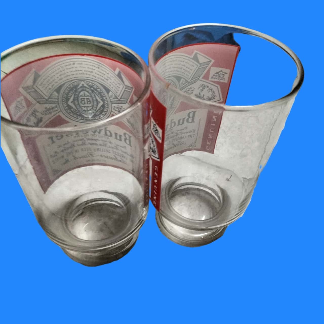 Budweiser Large Drinking Glasses X 2