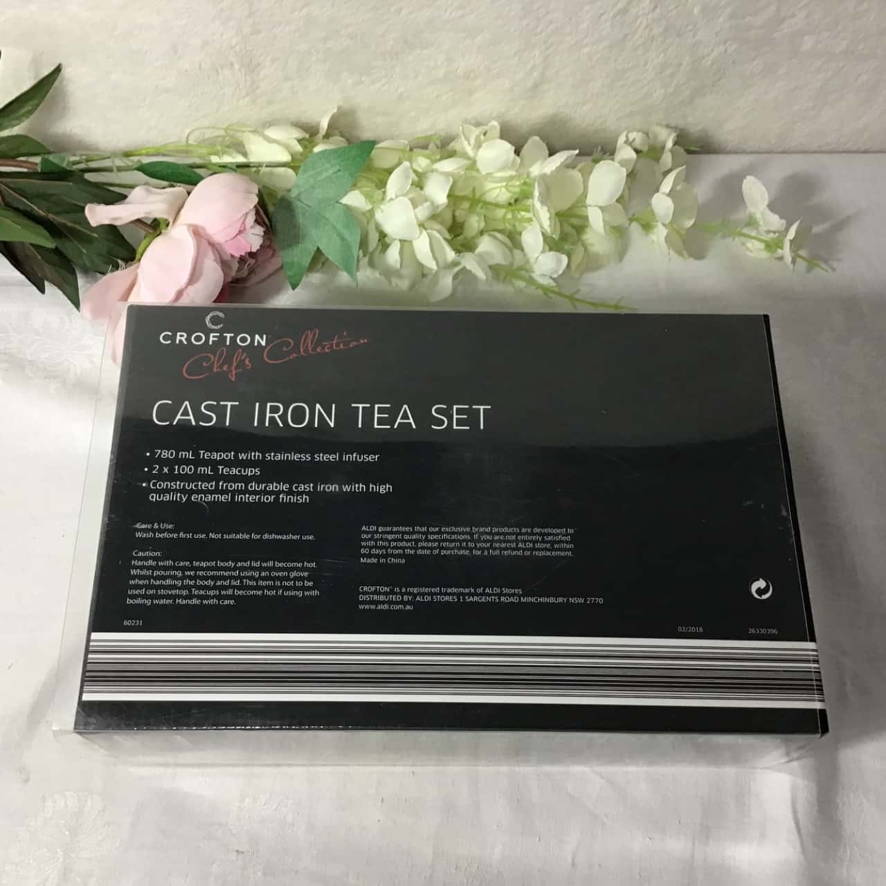 Crofton Chef's Collection Red / Gold Cast Iron Tea Set (new in box)(s)