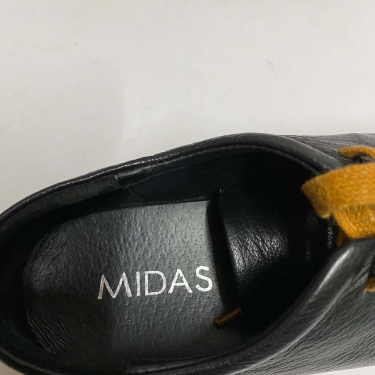 Midas Womens Size 38 Black/Tan leather Sneaker(s)