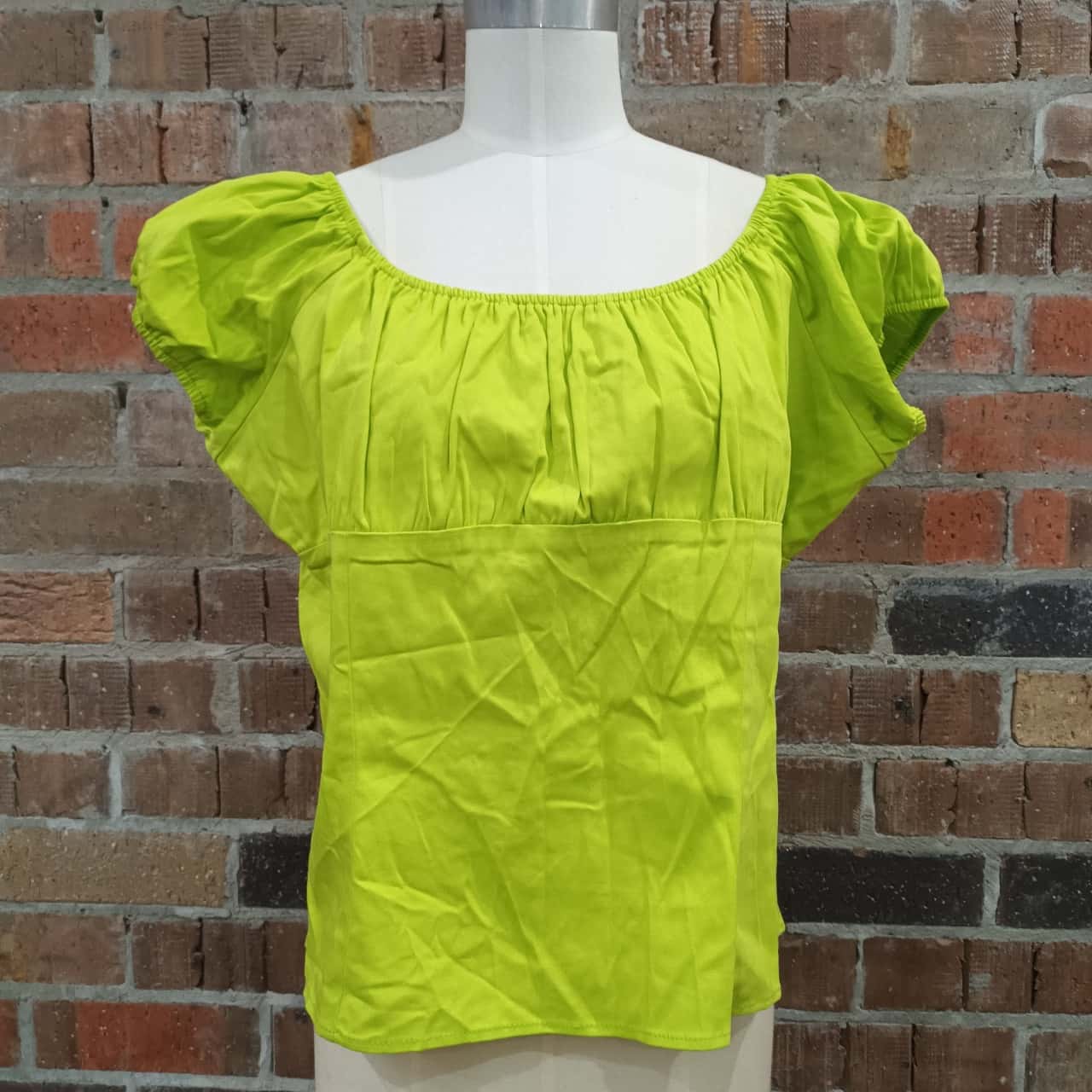 Pinup Couture Womens Size 4X Green Peasant Top