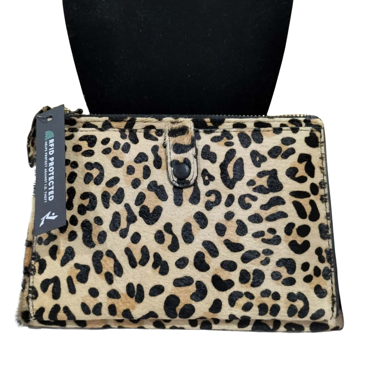 Rusty Leopard Leather Pouch - RFID Protection(s)