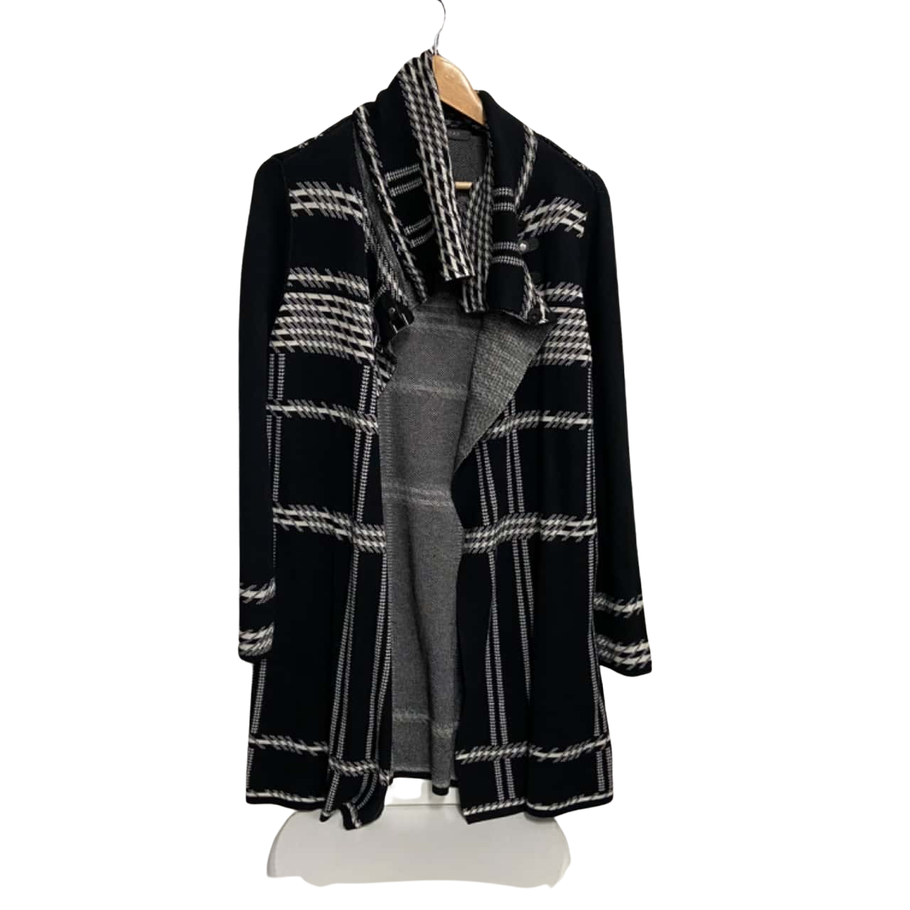 Liz Jordan Womens Size S Black/White open jumper/ coat