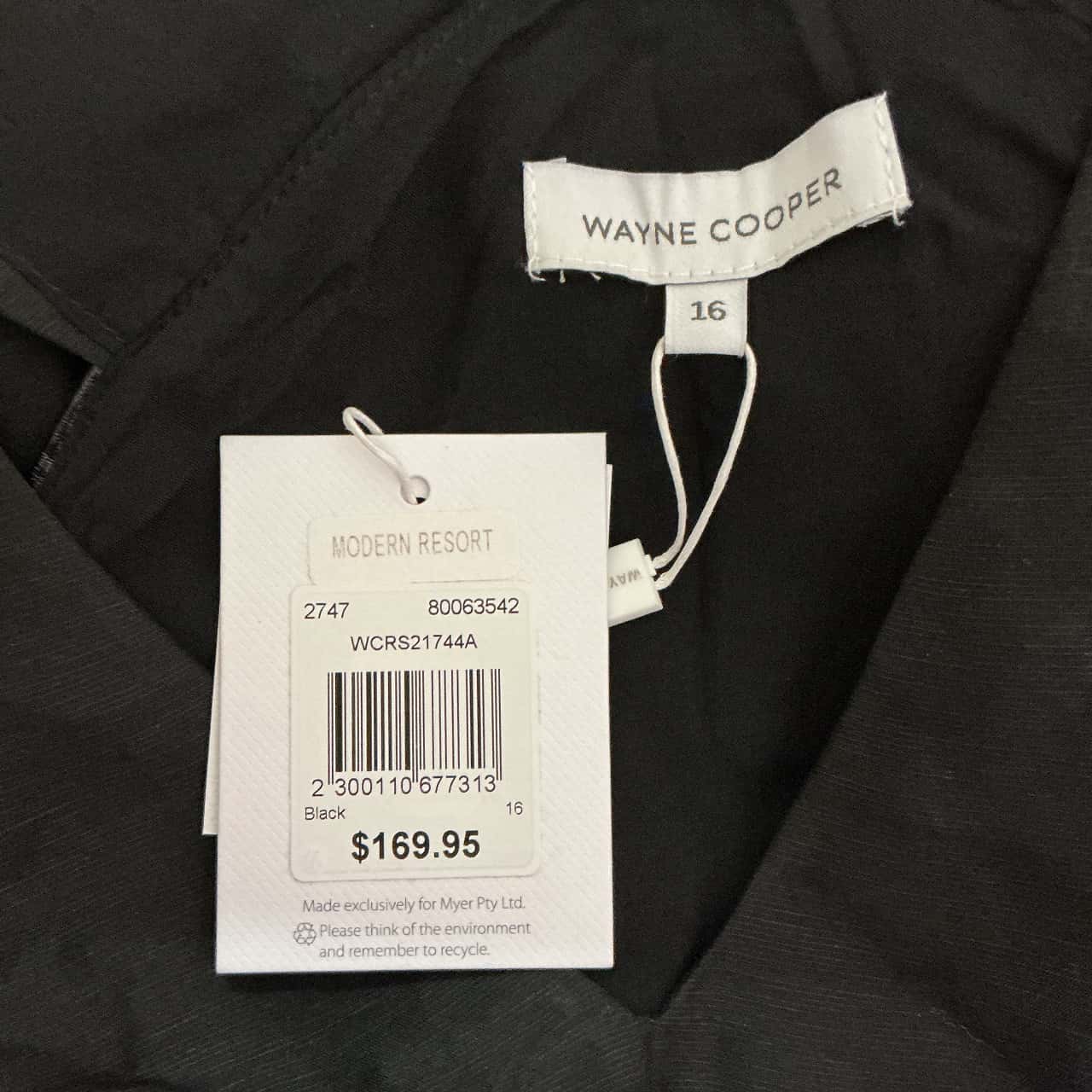 Wayne Cooper Womens Size 16 Maxi Dress Black