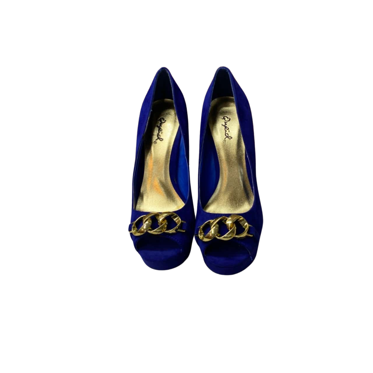 Womens Size 7 Blue Qupid Heels (s)