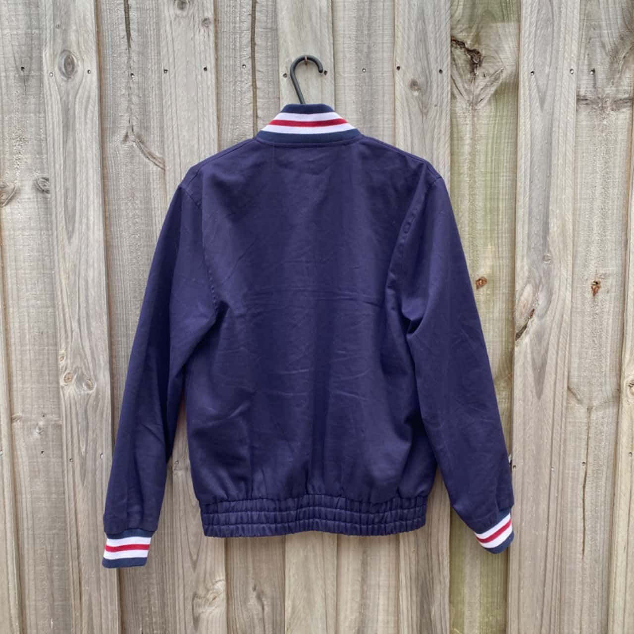 Mens Fred Perry Size M Front Zipper Jacket Navy Blue / Red / Striped ...