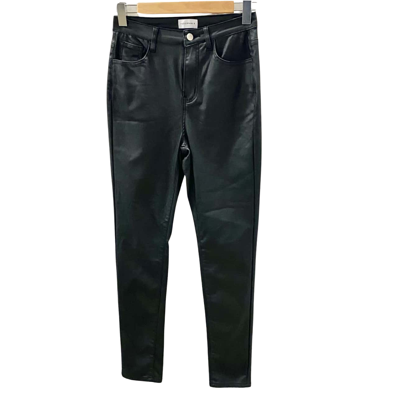STNDRD Denim Womens Size 8 Leather Look / Slim Fit Black Pants