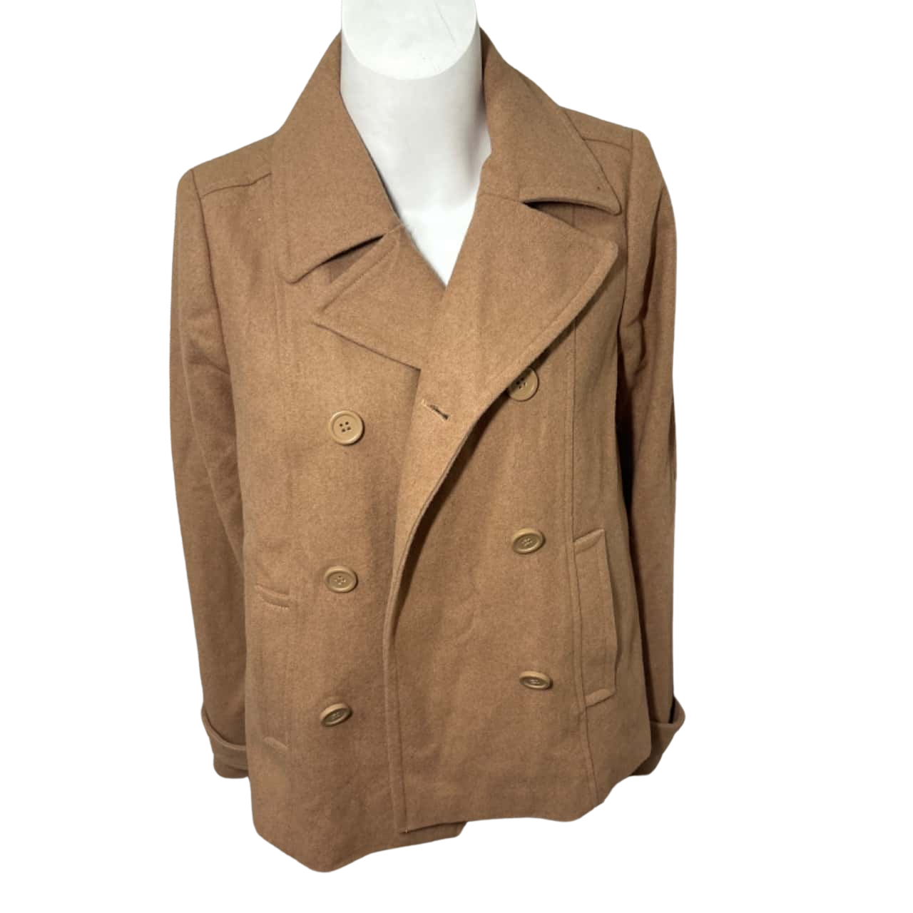 BNWT Miss Shop brown button up front wool blend jacket