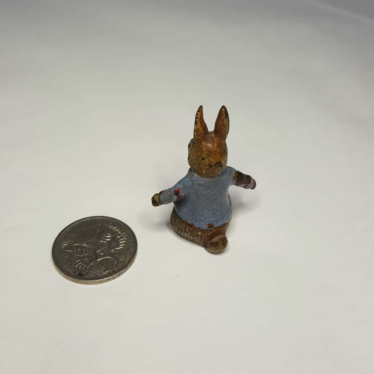 Miniature Peter Rabbit Cold Painted Bronze Circa:1933(s)