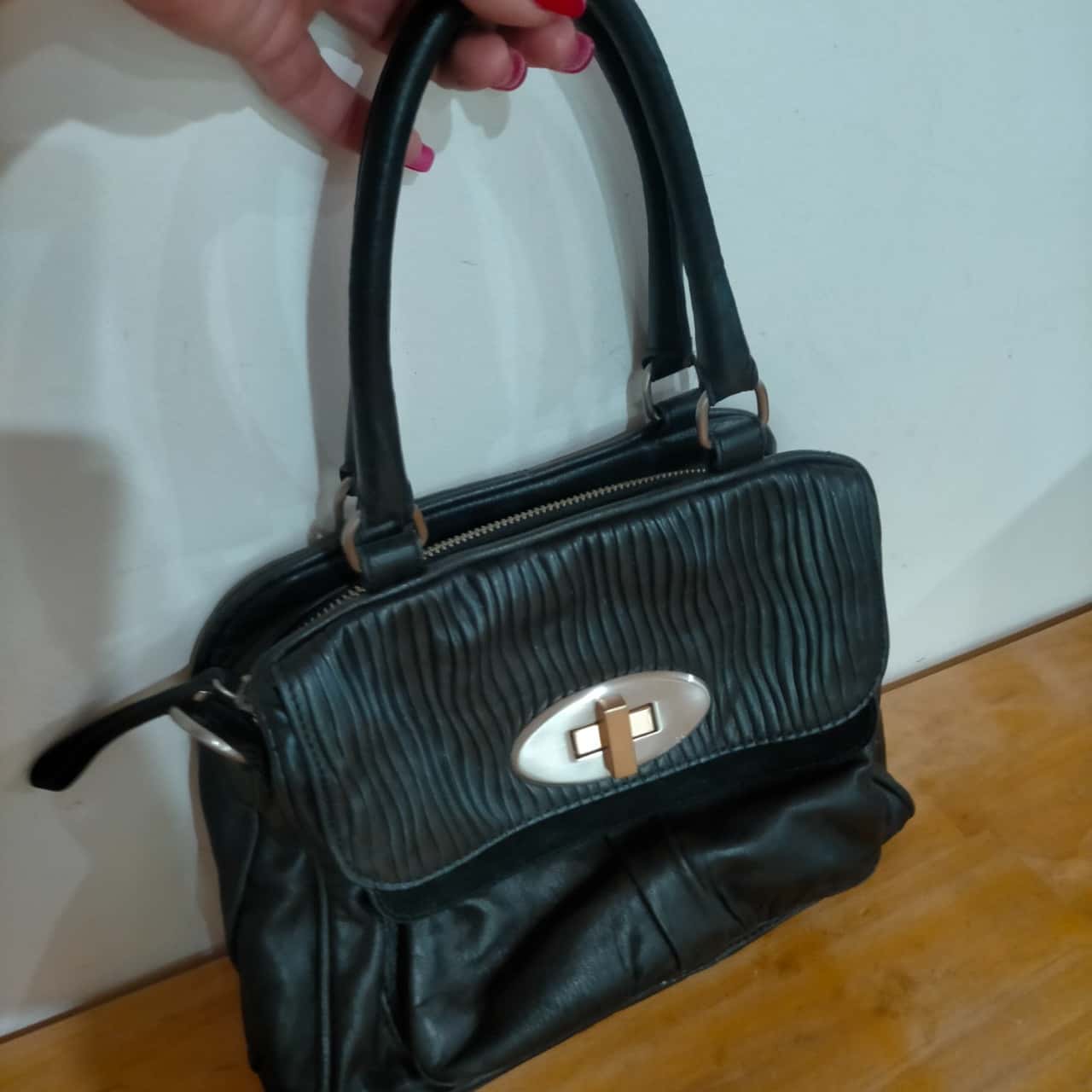 Mimco Small Black Leather Handbag GUC(s)