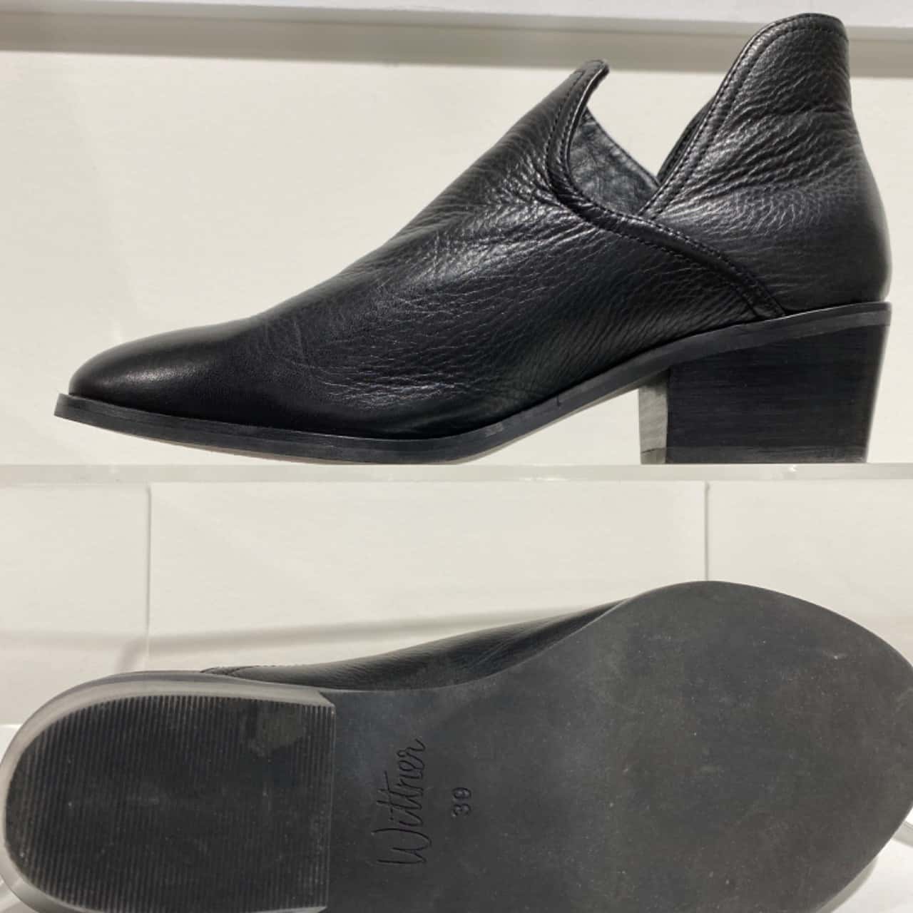 Wittner Womens Size 39 Black leather ankle boots (s)