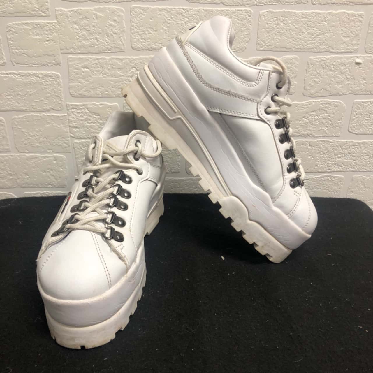 FILA Women's White Platform Trailblazer Wedge Trainers Size 9(s)