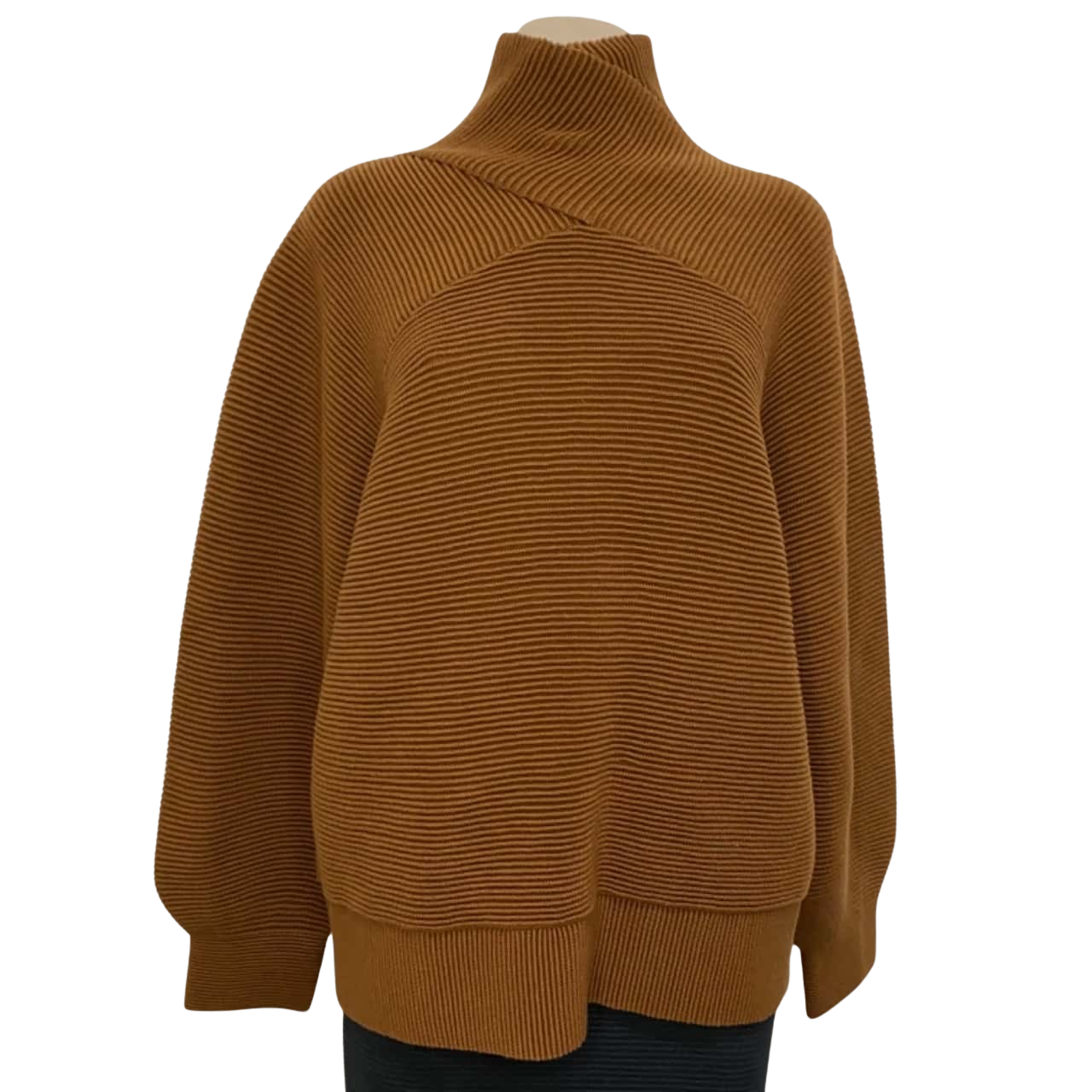 AJE Womens Size L Brown Knit Jumper