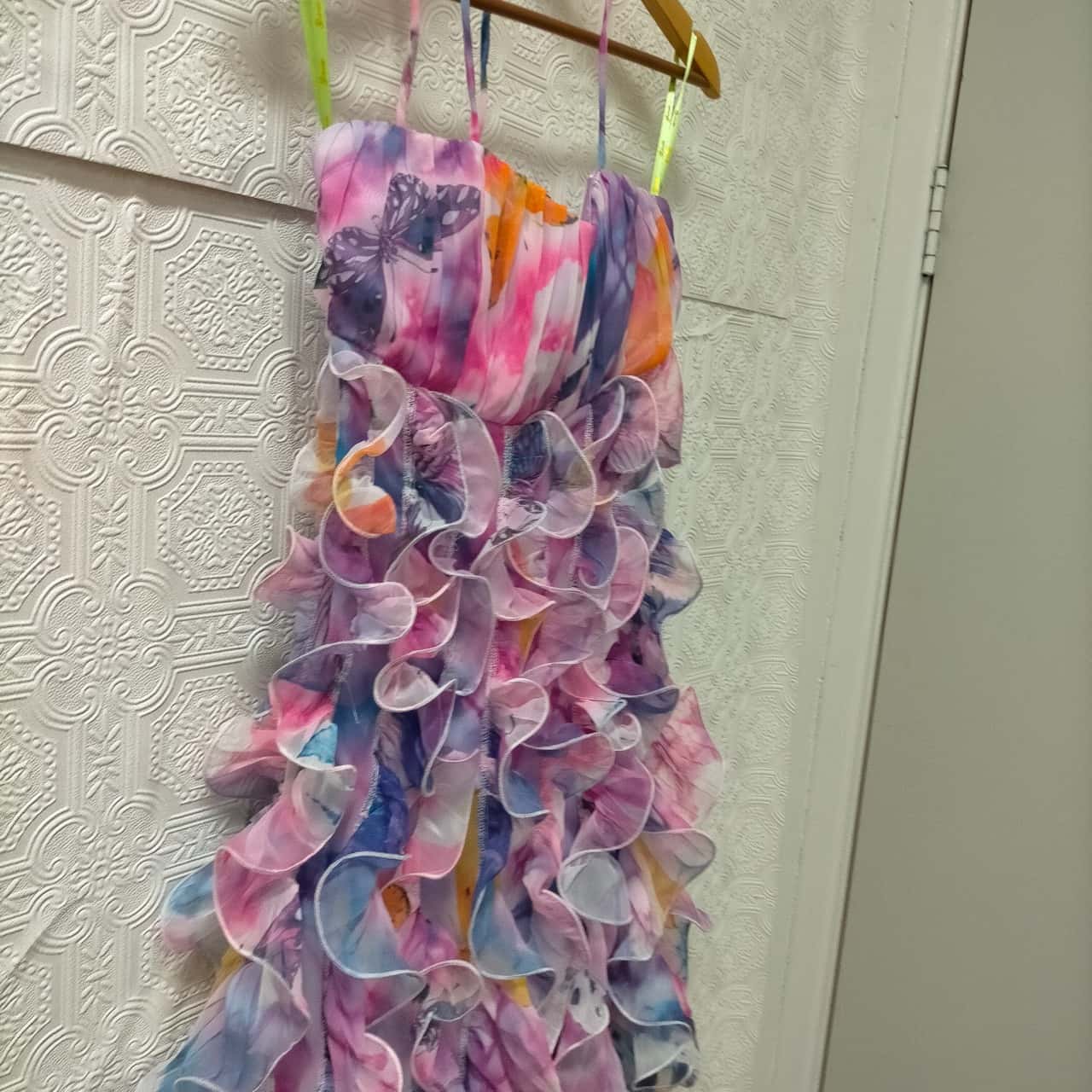 NWT GABRIELLE GABI Ruffle Dress Size S RRP $450(s)