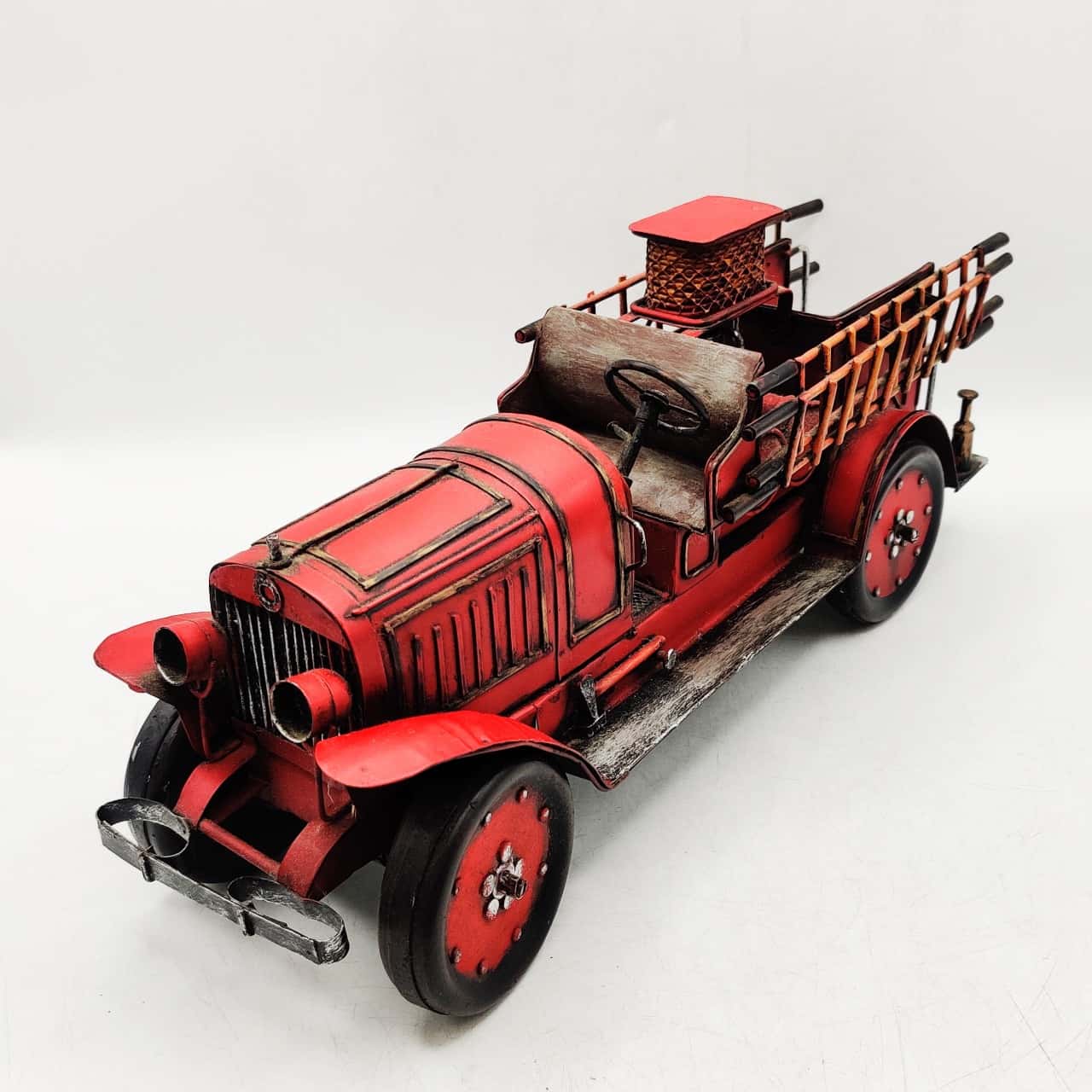 Vintage Style Replica Weathered Rustic Metal Fire Truck For Home Or ...