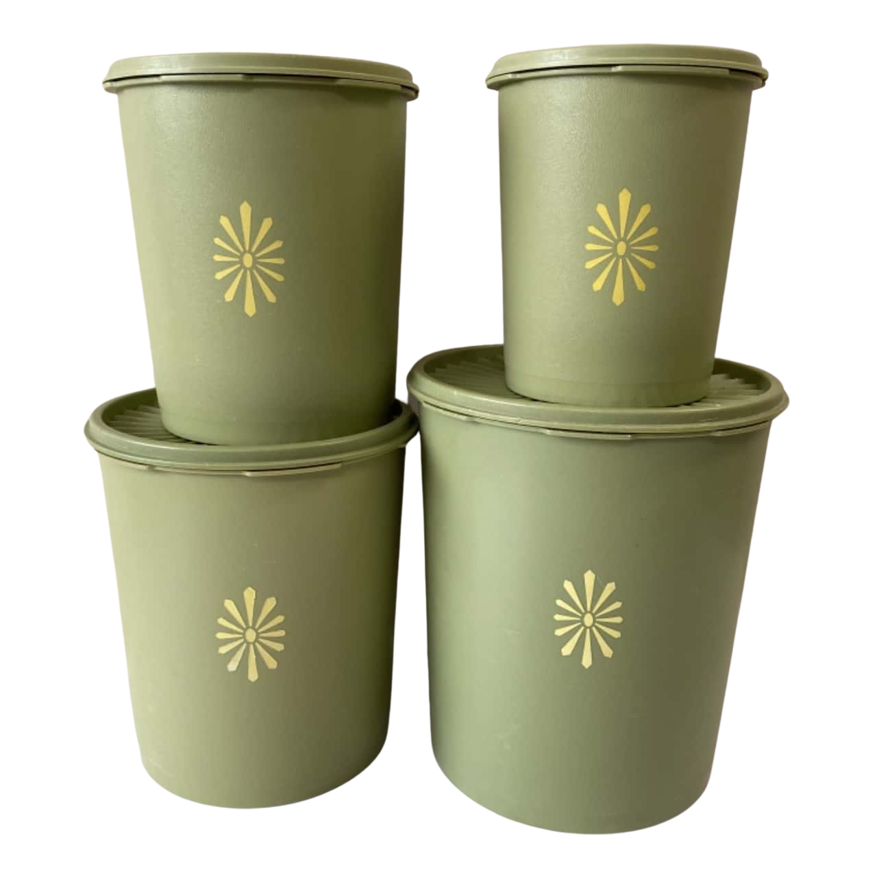 Retro Avocado Green Nesting Tupperware Containers Set Of 4(s)