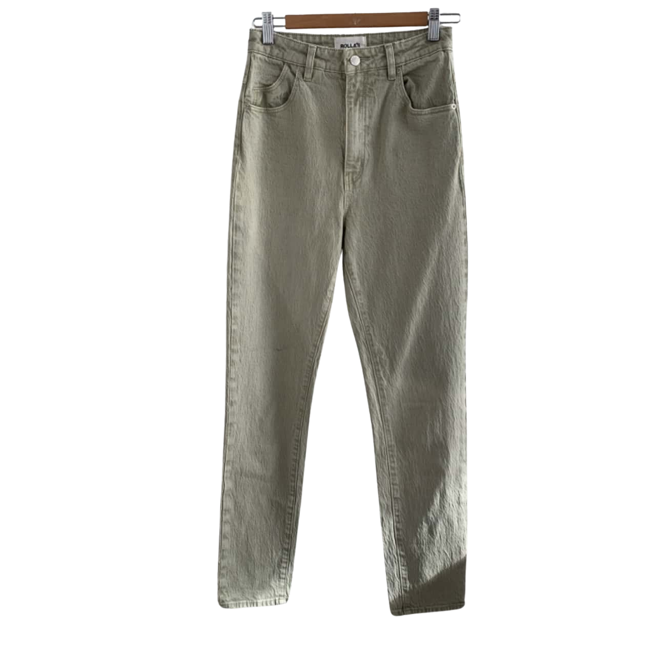 Rollas Size 8 Green High Rise Slim Fit Jeans(s)
