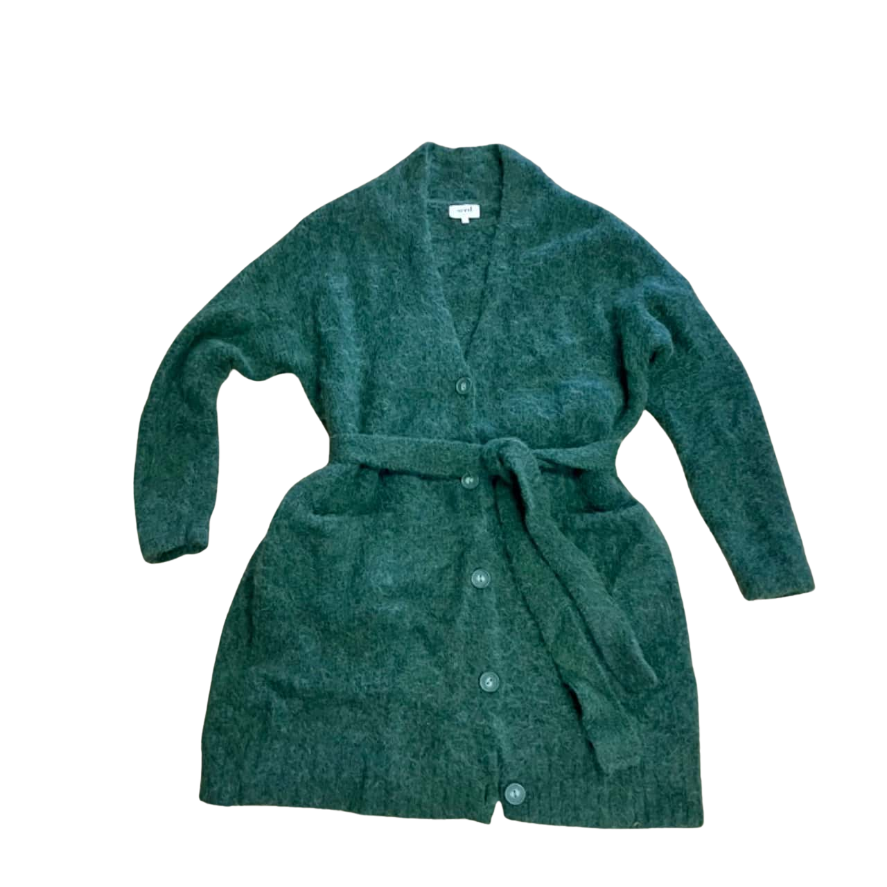 Seed Heritage Alpaca/Wool Long Cardigan Size L Green (s)
