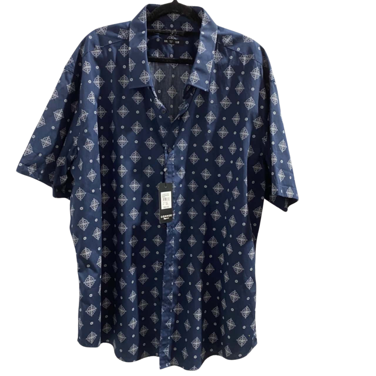 Connors Mens Size XXXL Blue / Pattern / White Short Sleeve Shirt