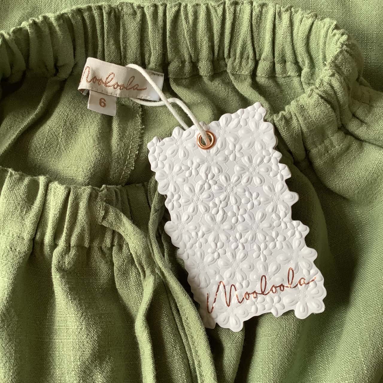 Brand New Mooloola Size 6 Wide Leg Green Linen Blend Pants(s)