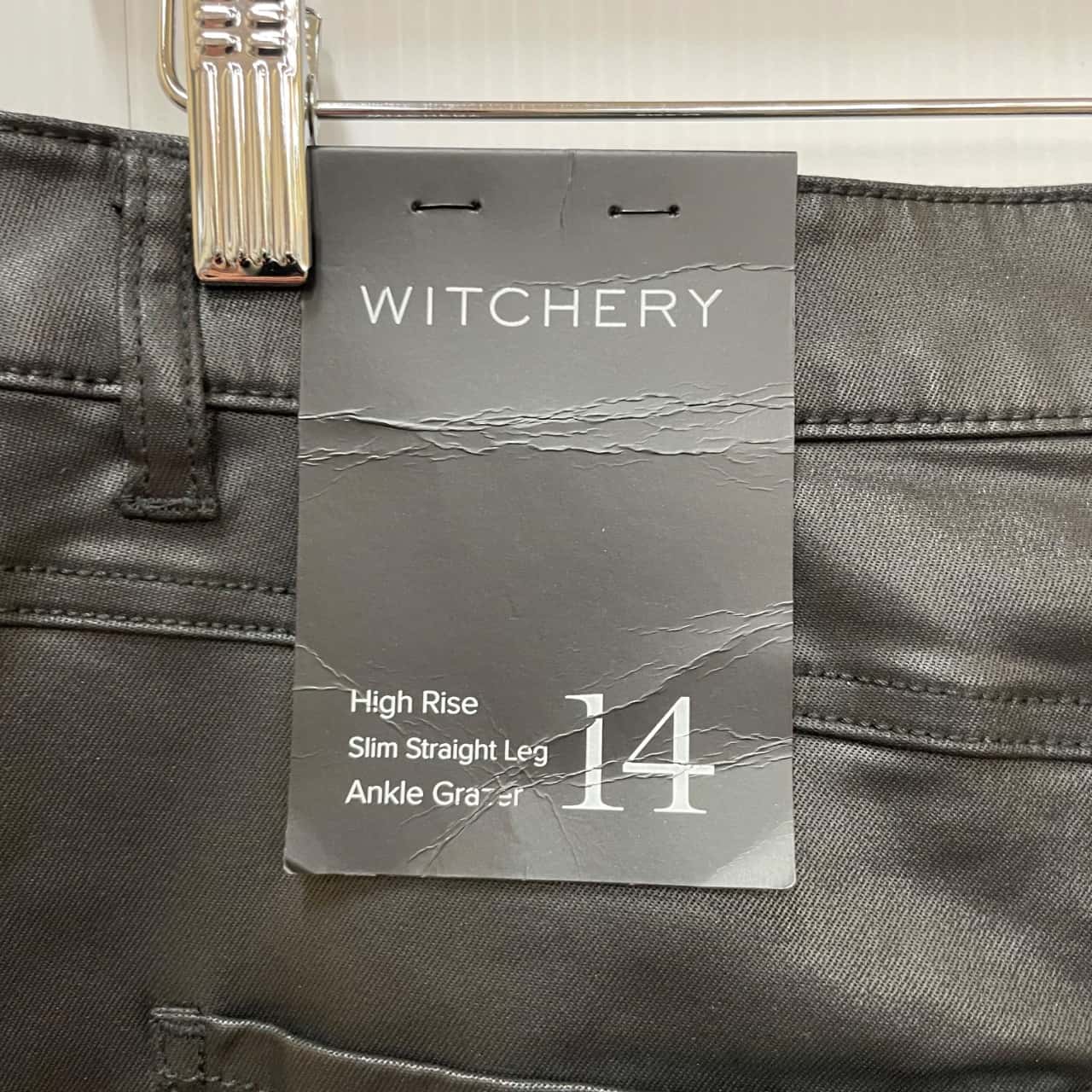 Witchery Black Coated Slim Straight Leg High Rise Ankle Grazer Denim ...