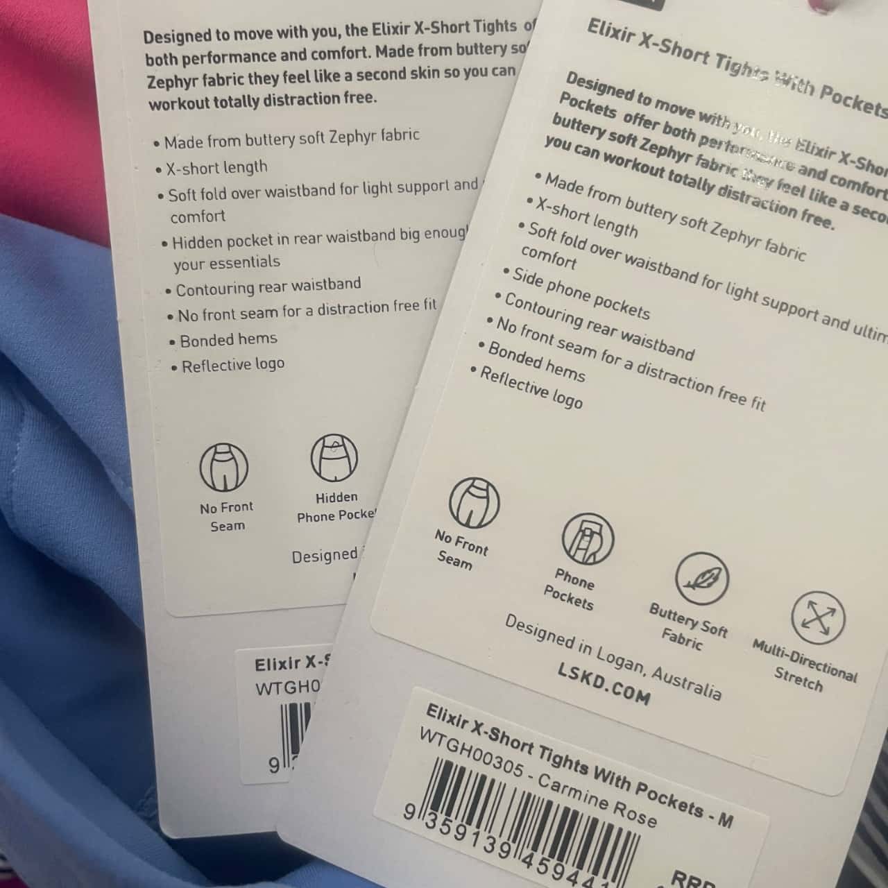 NWT LSKD Size M Shorts duo, Blue / Pink (s)