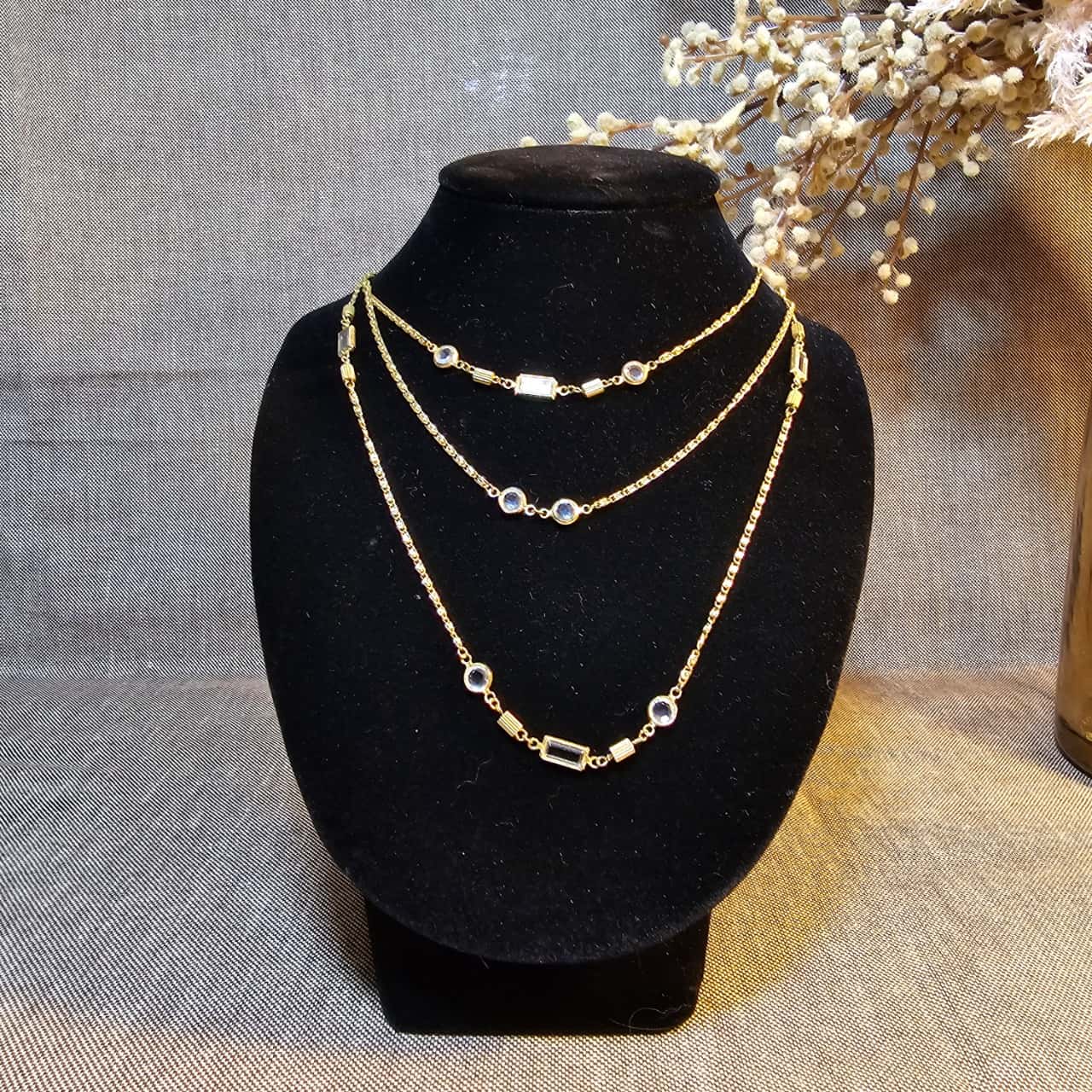 Vintage Layered Chain Necklace With Filigree Box Clasp(s)