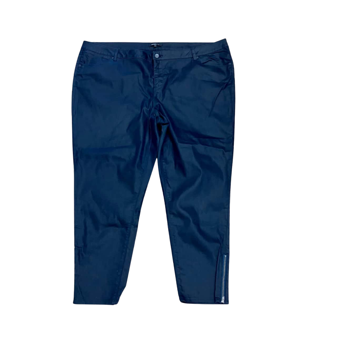 Piper Jeans With Ankle Zips Size 24 Navy Blue