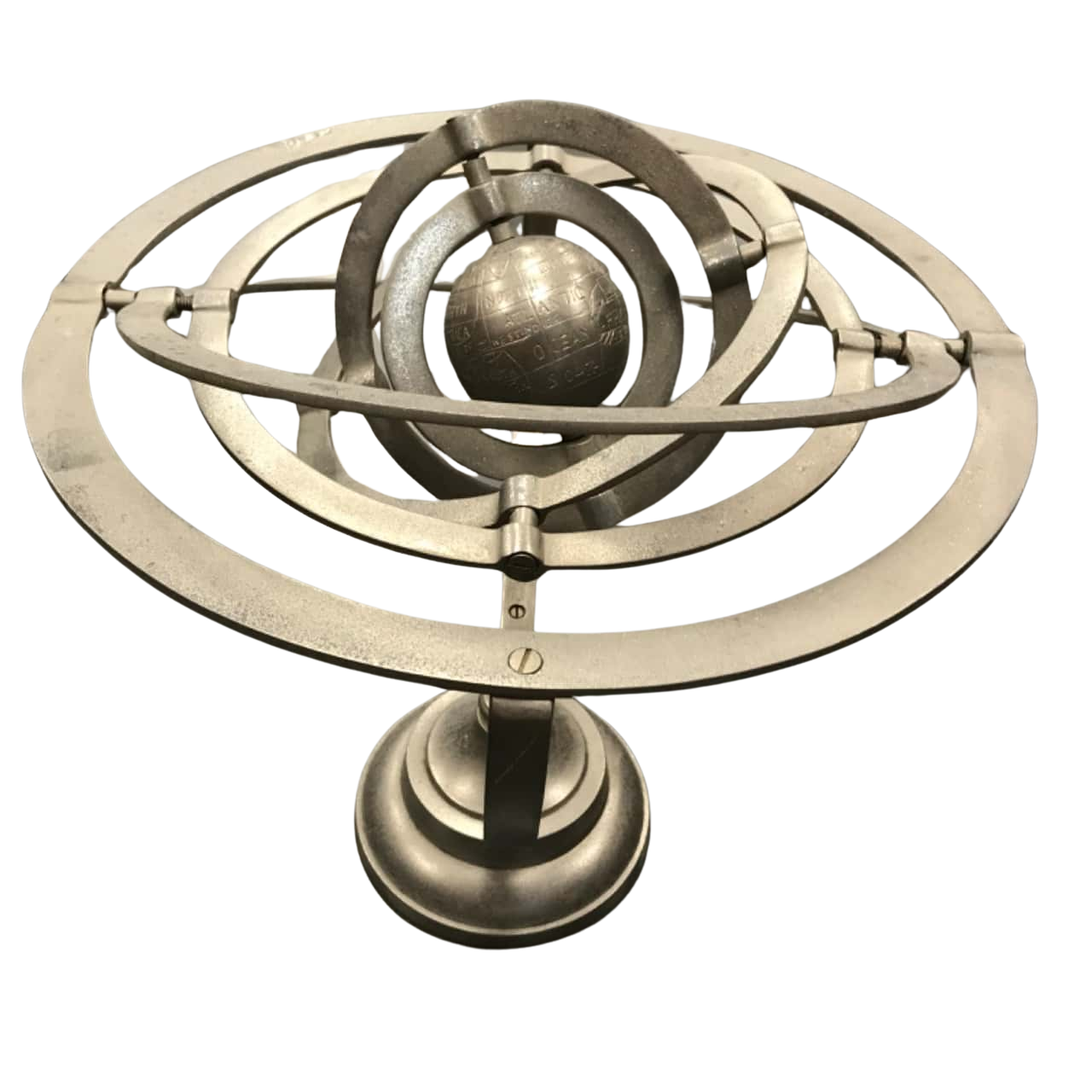 Large Aluminium Armillary Compass Globe 40 cm Diameter across 35 cm ...