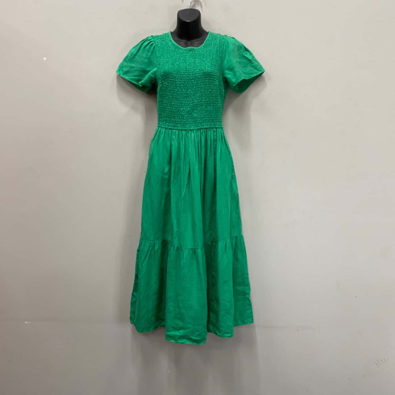 Commonry Womens Linen Size 8 Midi Dress Green (s)
