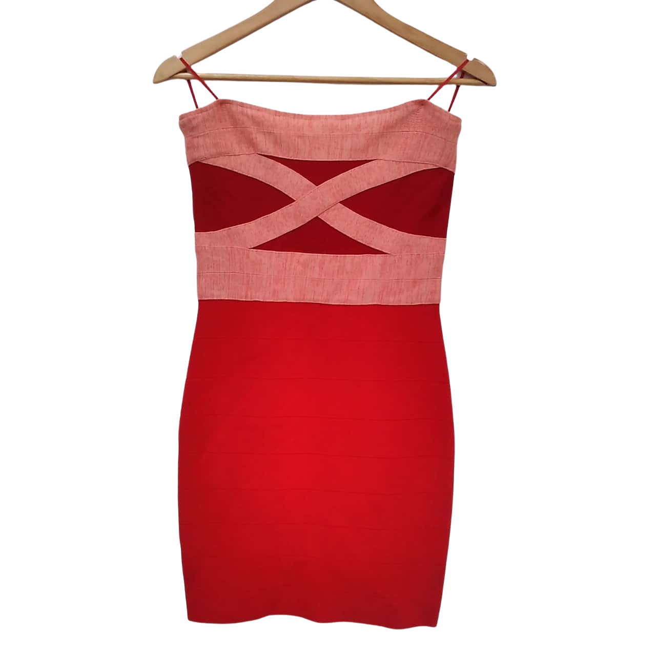Guess LA Womens M Red Ribbed Bodycon Dress (02, 144)(s)