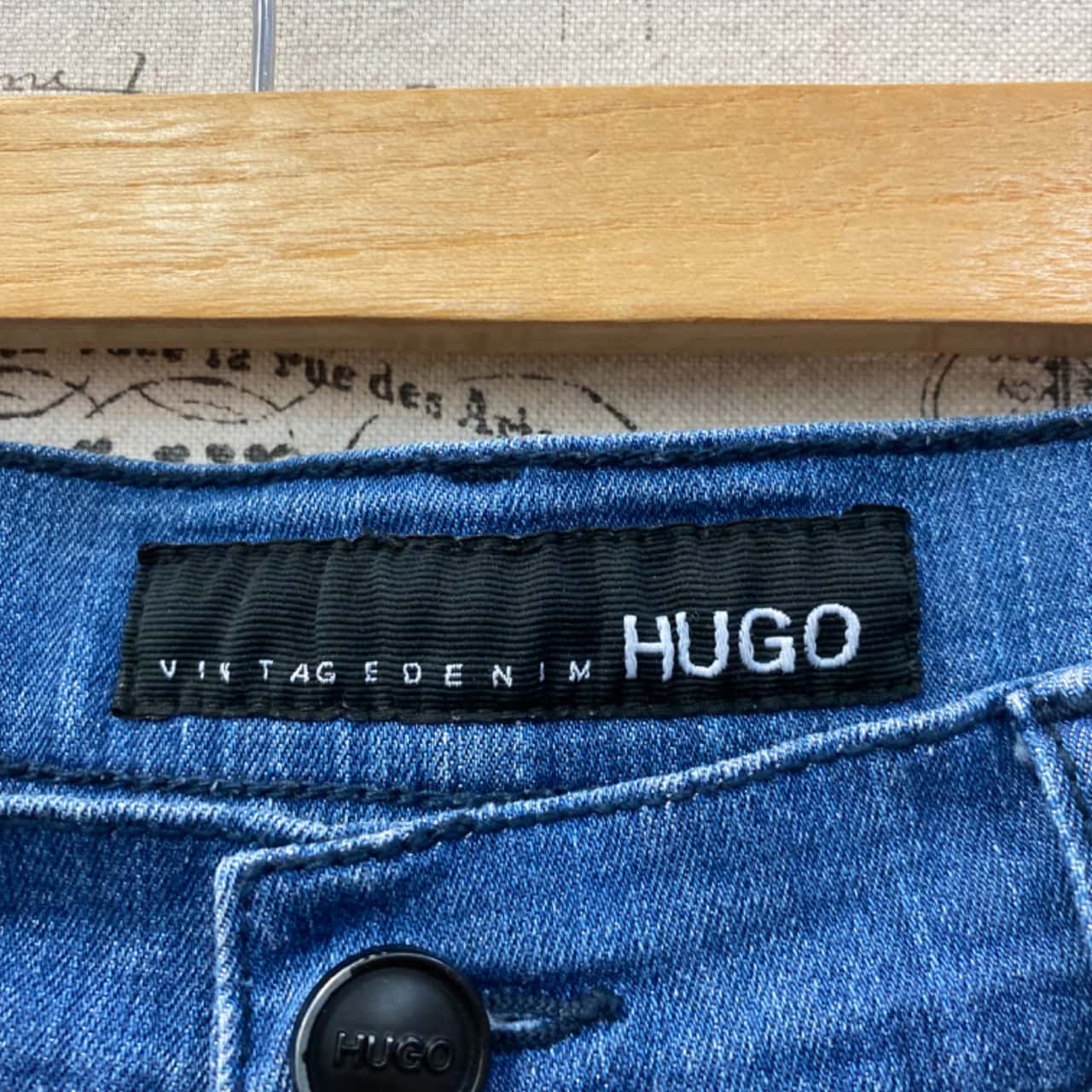 HUGO Mens Size 38 Straight Leg Blue